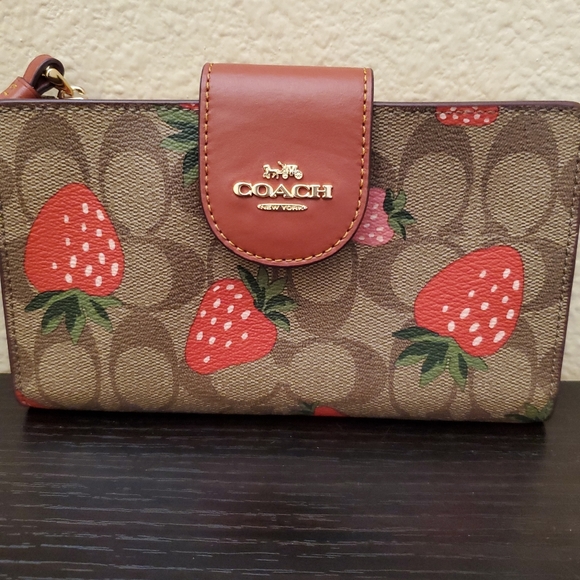 Coach | Bags | Coach Tech Wallet In Signature Canvas With Wild ...